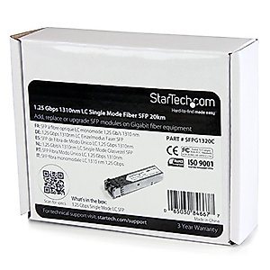StarTech.com Cisco GLC-LH-SMD Compatible SFP Module - 1000BASE-LH - 1GbE Single Mode Fiber SMF Optic Transceiver - 1GE Gigabit Ethernet SFP - LC 20km - 1310nm - DDM Cisco Firepower (SFPG1320C)