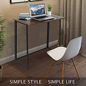 Desktop Home Computer Desk, Modern Simple Office Writing Study PC Laptop Table Multipurpose Workstation with Drawer & Shelves for Bedroom, Living Room, Study Room (US Direct, Vintage)