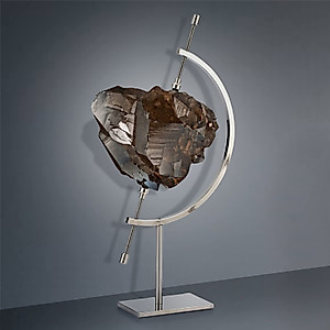 JUXYES Silver Toned Sphere Holder Caliper Stand, Hold 1-1/2 to 5, Caliper Style Display Stand for Mineral, Ornament, Gem, Shell, Coin, etc