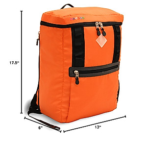 J World New York Rectan Laptop Backpack, Orange, One Size