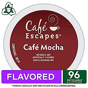 Cafe Escapes Cafe Mocha Keurig Single-Serve K-Cup Pods, 96 Count (4 Packs of 24)