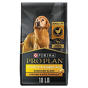 Purina Pro Plan Senior Dog Food With Probiotics for Dogs, Shredded Blend Chicken & Rice Formula - 18 lb. Bag