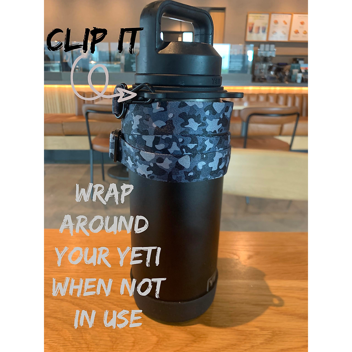 One MissionX Bottle Sling for YETI Rambler, Shoulder Strap Carrier for 64oz 46oz 36oz 26oz 18/12oz Water Bottles, Durable Accessories for Walking & Hiking (Summit, Rambler 12 18 26 36 46 64 oz)