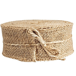 Idiy Natural Burlap Ribbons (2" Wide, 10 Yards) - No Wire,100% Jute - Great for DIY Crafts and Projects, Gift Wrapping, Wedding Decoration, and More!