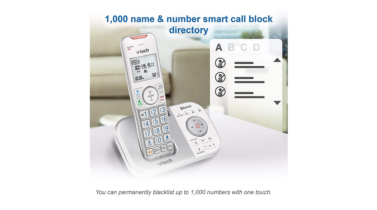 VTech VS112-27 Bluetooth Cordless Phone with Call Block