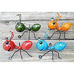 GIFTME 5 Metal Ant Garden Decor Set of 4 Colorful Outdoor Garden Yard Art Wall Sculptures