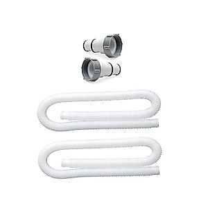 Intex Pump Replacement Hose Adapter A w/ Collar & 1.25” Pool Pump Hose (2 Pack)