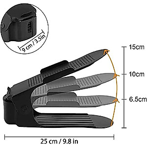 KUNIJIWA 10Pcs Shoe Slots Space Saver, Adjustable Shoe Stacker Space Saver, Stackable Shoe Organizer for Closet, Adjustable Double Deck Shoe Rack Holder, Shoe Slots Space Saver