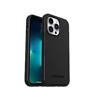 OtterBox iPhone 13 Pro Symmetry Series+ Case - Black , ultra-sleek, snaps to MagSafe, raised edges protect camera & screen
