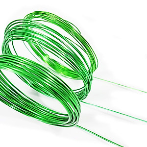 Bonsai Wire with Cutter Kit - 9 Roll Tree Training Wires 149.6 Feet Total .Anodized Aluminum Wire 1mm/1.5mm/2.0 mm Training Wire，for Bonzai Trees Indoor (149.6 Feet, Green, 9)