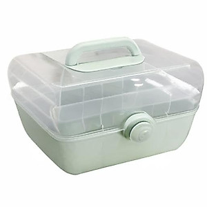 KICHOUSE Large Capacity Multi Medicine Organizer Box Lockable Storage Box for Family Use Home Medicine Box with Detachable Tray for Emergency Supplies