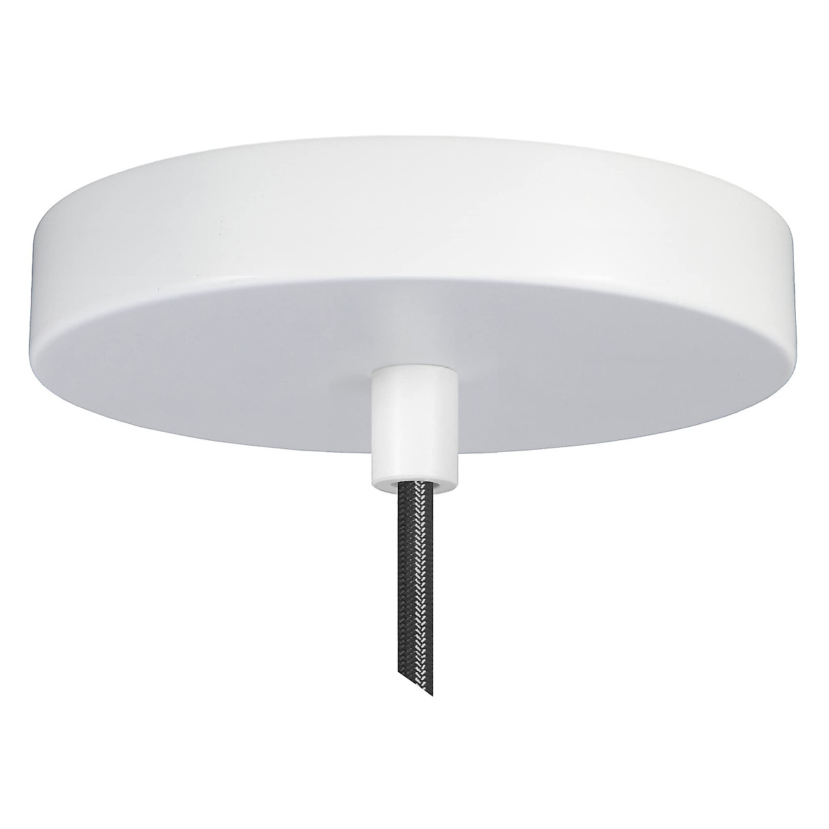 Flea Market Rx 6 Inch Pendant Canopy Kit with Lamp Cord Strain Relief 25 LB, Ceiling Light Plate Cover & All Mounting Hardware for Hanging Chandelier Lighting Fixtures - 1/4 IPS, Made in USA (White)