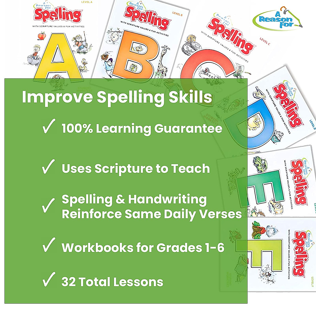 5th Grade Spelling Student Workbook Level E by A Reason For - Fifth Graders Practice Workbooks for Words, Vocabulary & Comprehension Skills - Kids Help Books for Homeschool, Classroom, & Home