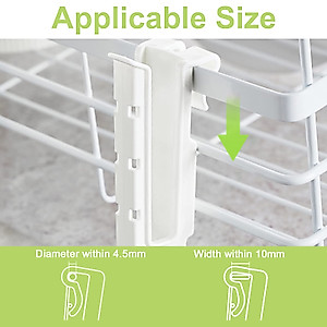UFURMATE Cup Drying Hooks, 8Pcs Glass Bottle Drying Rack Hooks Shelf Basket Rack Hooks Bottle Drying Rack Stand Cup Holders for Dish Drainer Rack (White)