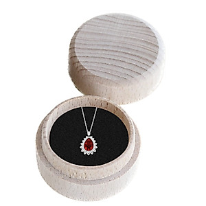 LONG XIN SERIES 6 Pcs 2"x2"x1.4" Unfinished Wooden Jewelry Box Small Wooden Storage Box DIY Cylindrical Wooden Box Ring Dish Storage Box Solid Wood Gift Box for Jewelry Storage