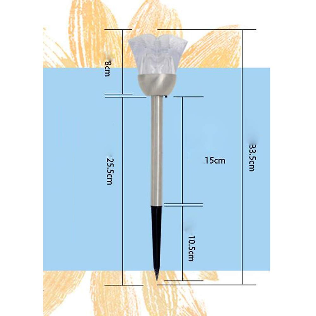 TANGIST Nordic Solar Lawn Home Garden Light Solar Waterproof Light LED Outdoor Decorative Light Floor Lamp Outdoor Rose Light Modern Style Home Decoration