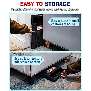 ACSTEP 18 Inch Folding Step Stools for Adults and Kids, Non-Slip Foldable Plastic Collapsible Stepping Stool with Handle Holds Up to 300 LBS Dot Black (1 Pack)