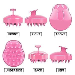 RELAXO- Shampoo Massager Brush for All Kinds of Hairs, Shower Scalp Massager for Men & Women - Helps Promote Healthy Blood Flow, Relieve Stress (Pink)