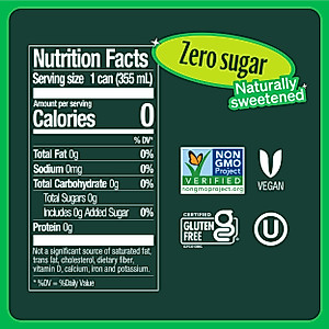 Zevia Zero Sugar Soda, Rainbow Variety Pack, 12 oz Cans (24-Pack) – Naturally Sweetened, Zero Calorie Sugar Free Soda - Non-GMO Project Verified, Gluten-Free, Vegan