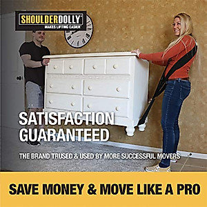 Shoulder Dolly Moving Straps - Lifting Strap for 2 Movers - Move, Lift, Carry, And Secure Furniture, Appliances, Heavy, Bulky Objects Safely, Efficiently, More Easily Like The Pros - Essential Moving Supplies - LD1000