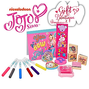 JojoSiaw Coloring Stamper and Activity Set, Mess Free Craft Kit for Toddlers and Kids, Drawing Art Supplies Included Markers, Sketch Book, Ink Pad, GB Bookmark, 3 Foam and 4 Wooden Stampers for Girls