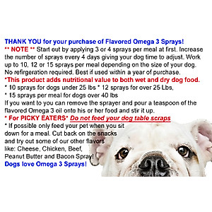 Flavored Sprays Bacon and Duck Flavored Omega 3 Spray. Made in The USA. All Natural Ingredients
