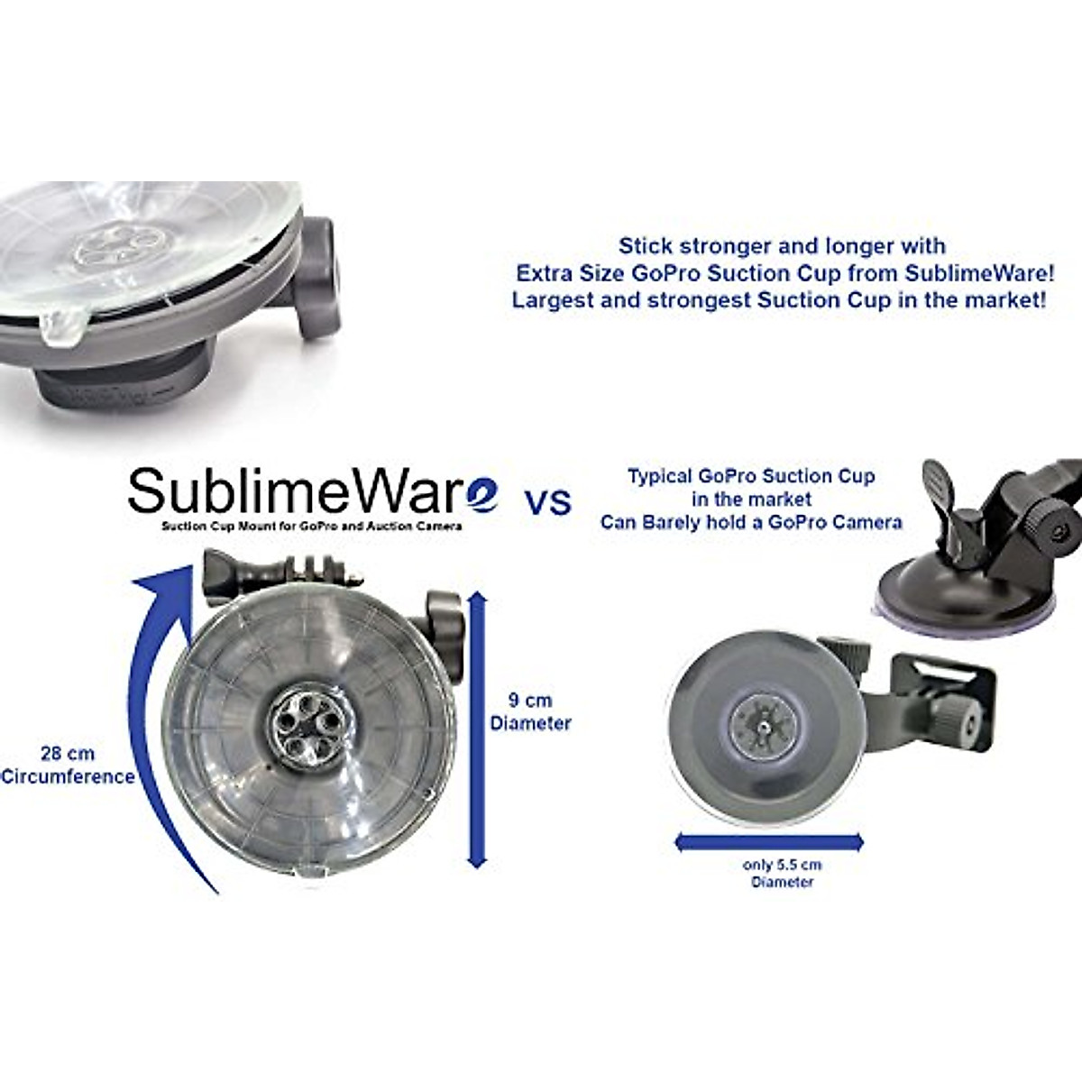 SublimeWare Suction Cup for Gopro Mount Car Windshield Window Vehicle Boat Camera Holder for Gopro Suction Cup Mount - for GoPro Hero 10 Hero 9 Black Max 360 Hero 8 Black Hero 7 Hero 6 HD