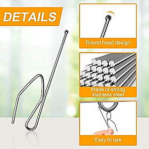popokk 60 Pack Metal Curtain Hooks Drapery Hook Pins Slip on Drapery Hook Pins for Window Curtain,Door Curtain and Shower Curtain,Curtain Hooks for Drapes,Silver
