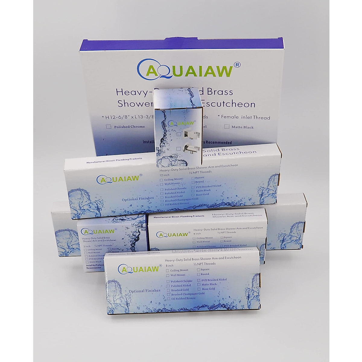 Aquaiaw Wall Supply Elbow with Flange, Solid Brass, Electroplate Matte Black. The product in review photos is NOT Aquaiaw Wall Union. Aquaiaw wall supply elbows are all by Female Inlet Tapered 1/2 NPT