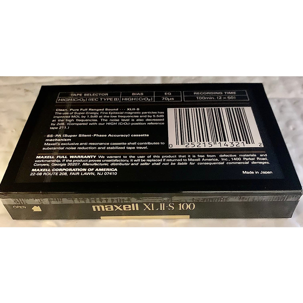 Maxell High Bias XLII-S 100 Minute Audio Cassette