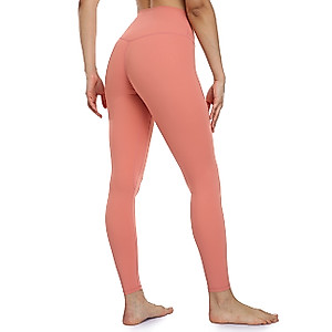 Colorfulkoala Women's Buttery Soft High Waisted Yoga Pants Full-Length Leggings(M, Coral Pink)