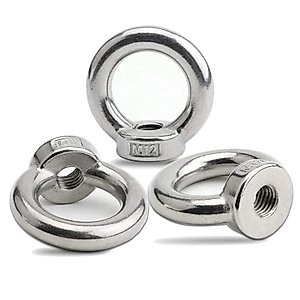 4PCS M12 Ring Lifting Eye Nuts Female Threaded Nut Fastener 304 Stainless Steel Ring Eye Bolts