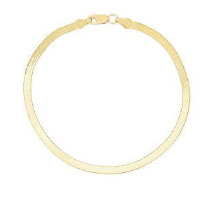 The Diamond Deal 10k SOLID Yellow Gold 2.8mm Herringbone Chain Necklace or Bracelet for Pendants and Charms with Lobster-Claw Clasp (7", 16", 18", 20 inch)