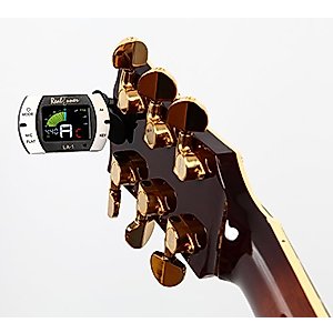 Real Tuner - Chromatic Clip-on Tuner for Guitar, Bass, Violin, Ukulele, Banjo, Brass and Woodwind Instruments - Bright Full Color Display - Extra Mic Function - A4 Pitch Calibration - Transposition