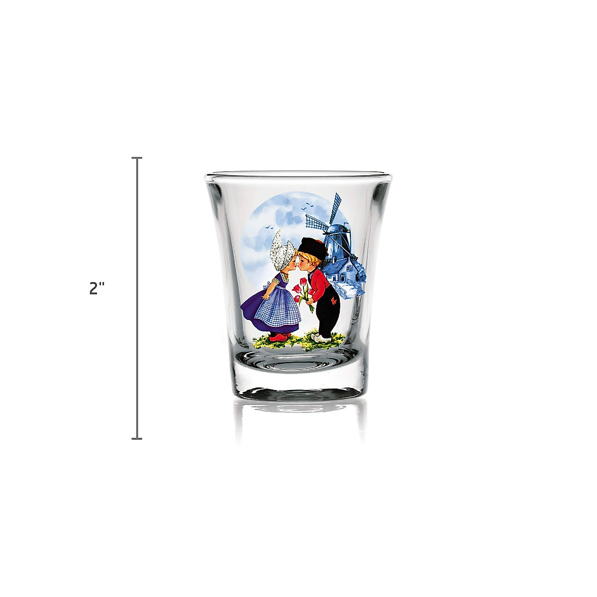 Essence of Europe Gifts E.H.G Collectible Dutch Kiss Novelty or Party Favor 2.25" Clear Shot Glass | DutchGiftOutlet