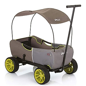 hauck Eco Wagon with Multipurpose Hand Pulled Utility, Steel Tube Framing, and Easy Fold Feature for Kids Pull Along Wagons, Forest Green