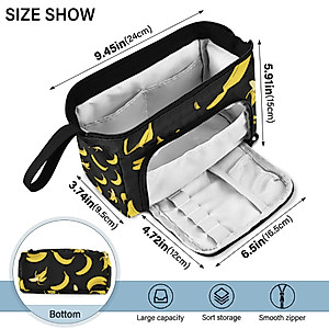 Glaphy Yellow Banana Pencil Case, Large Capacity Pencil Pouch Bag Pen Carrying Cases Zipper Storage Stationery Bag