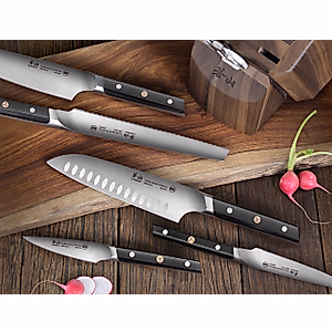 Cangshan TC Series 1021219 Swedish 14C28N Steel Forged 8-Piece Knife Block Set, Walnut