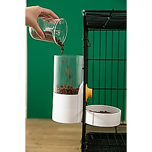Kenond 40oz Hanging Automatic Pet Food Water Dispenser, Auto Gravity Pet Feeder and Waterer Set, Cage Cat Food Bowl Dog Feeding Station for Puppy and Kitten Rabbit Chinchilla Hedgehog Ferret …