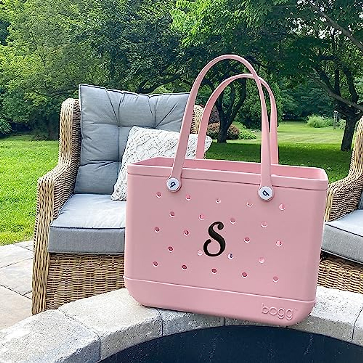 3PCS Letter Charms Compatible with Bogg Bags,2.75 in Large Size Bag Inserts Accessories Decorative Charm for Beach Bag (Black, L)