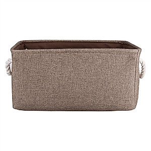Foldable Storage Bins Fabric Cloth Storage Baskets Towel Laundry Box Container Organizers for Clothes Kids Toy Storage (Brown)