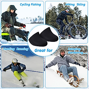4 Pairs Neoprene Toe Covers Warmers Black Feet Warmers Thermal Toe Covers Wading Socks Camping Foot Warmers for Women Men Cycling Running Hiking Skiing Ice Baths Outdoor Winter Activities