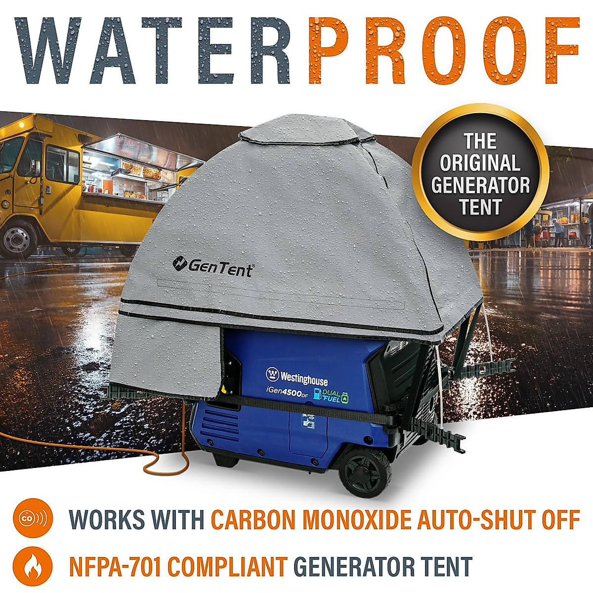 GenTent Generator Running Cover - Inverter Kit (Standard, Grey) - for Fully Encased Inverter Generators