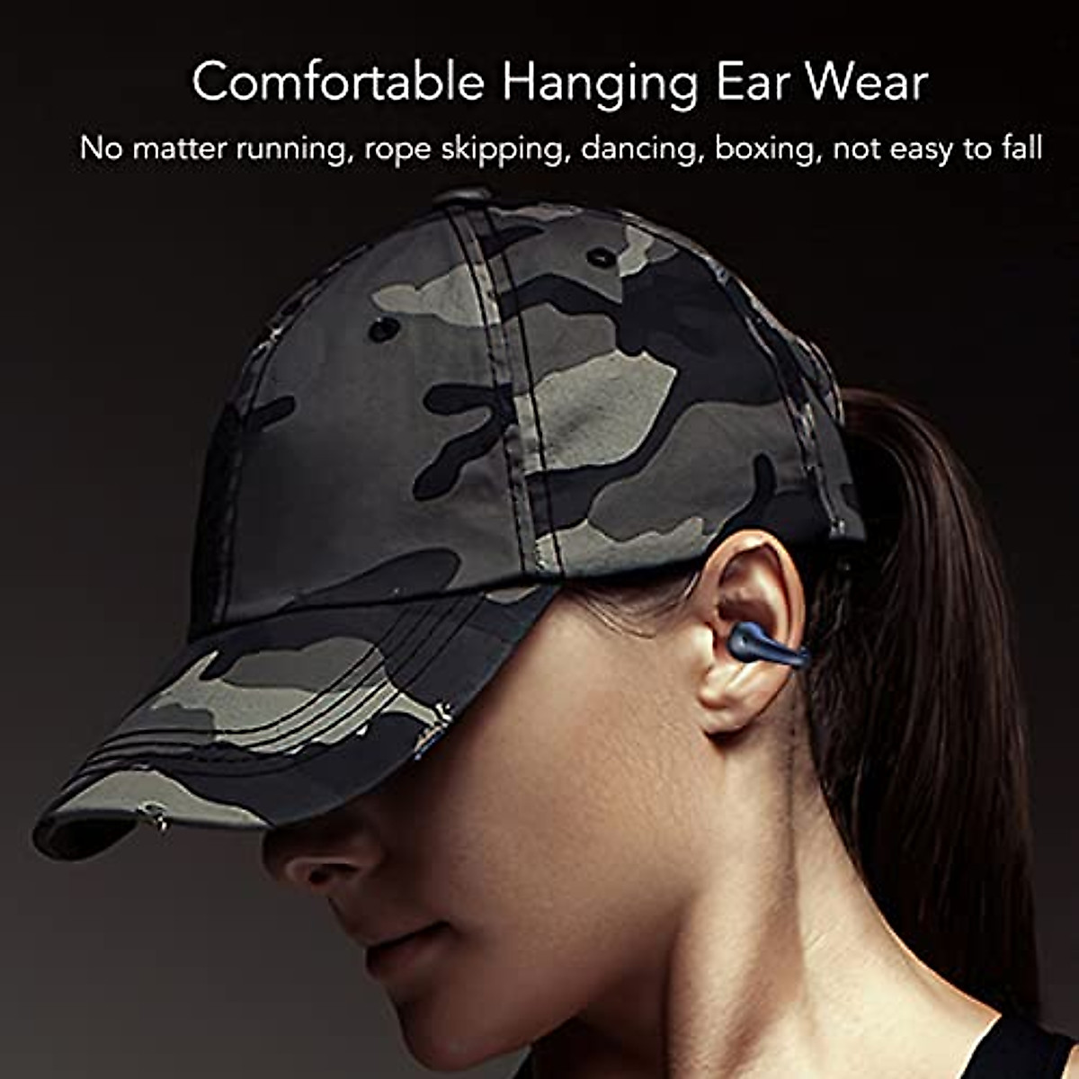 Bone Conduction Earbuds Touch Control, Stereo Sound, Noise Cancelling, 5.3, Comfortable and Firm, Open Ear BT Earbuds with 4 to 6h Listening Time