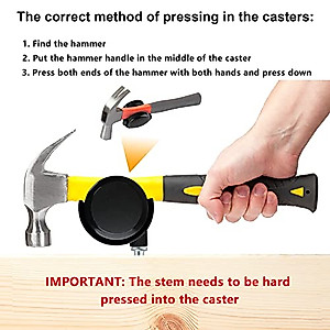 2 inch Caster Wheels (casters Set of 4) 5/16 inch Valve stem and Rotating top Plate Installation Options,Heavy Duty casters Total Load Capacity 1000LBS, Replaceable Wheels for Furniture(Black)