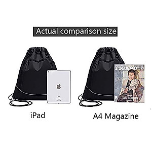 STAY GENT Drawstring Basketball Backpack for Boys, Foldable Soccer Backpack Gym Bag Sackpack Sports Sack with Detachable Ball Mesh Bag for Volleyball Baseball Yoga, Black