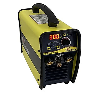 CANAWELD TIG Pulse 200 Amp DC Inverter Stick Welder HF, Digital Panel, Selectable Between 120 & 240 Volt, Premium Torch, Metal Thickness 0.002 to 1/4 Inch (No foot Pedal)