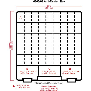 ArtBin 6865AT Super Satchel Slim 8 Compartment Crafting & Jewelry Organizer with Anti-Tarnish Technology, [1] Plastic Storage Case, Clear