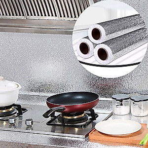 Snkxu Peel and Stick Countertops for Kitchen Backsplash Wallpaper Protector Behind Stove Oil Proof Self Adhesive Waterproof Decor Sticker Contact Paper Back Splash Guard 15.7X118 Inches