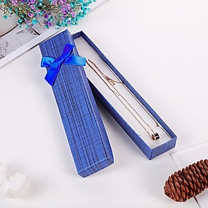 Lainrrew 12 Pcs Jewelry Gift Boxes, Cotton Filled Cardboard Paper Jewelry Box Gift Cases Bulk Necklace Earring Bracelet Ring Box for Birthday, Wedding, Mother's Day, 1.6 x 8.2 x 0.78Inches